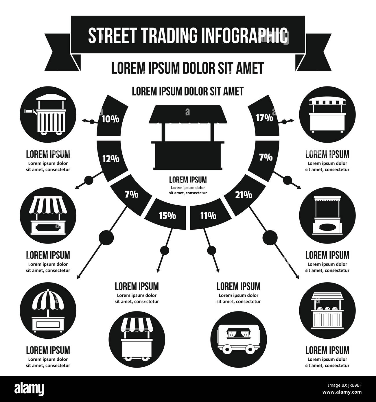 Street trading infographic concept, simple style Stock Vector Image ...