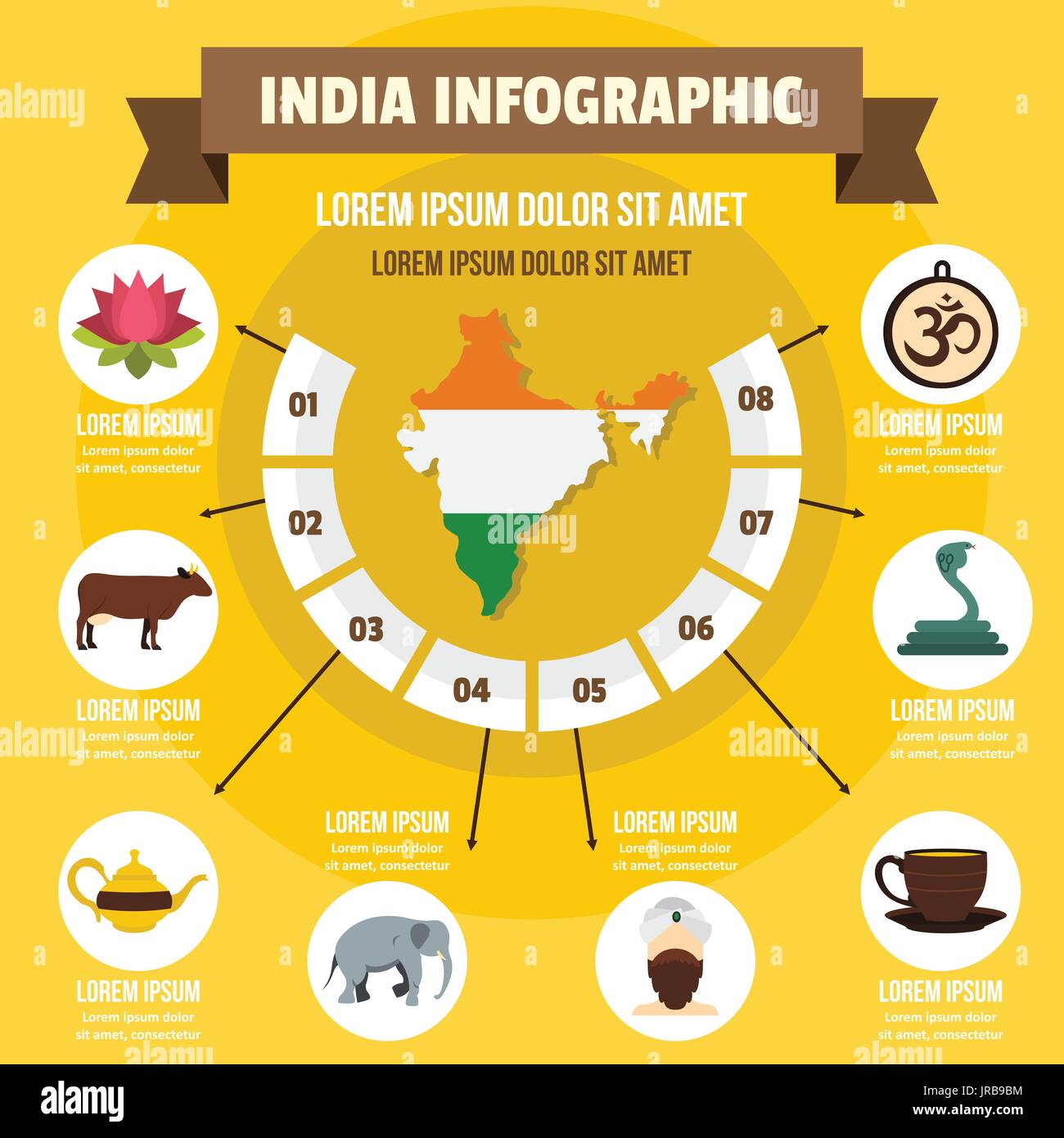 India infographic concept, flat style Stock Vector Image & Art - Alamy