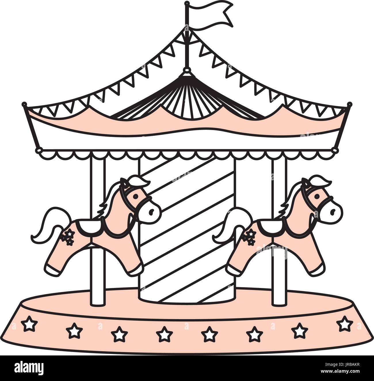 Carrousel circus cartoon Stock Vector Image & Art - Alamy
