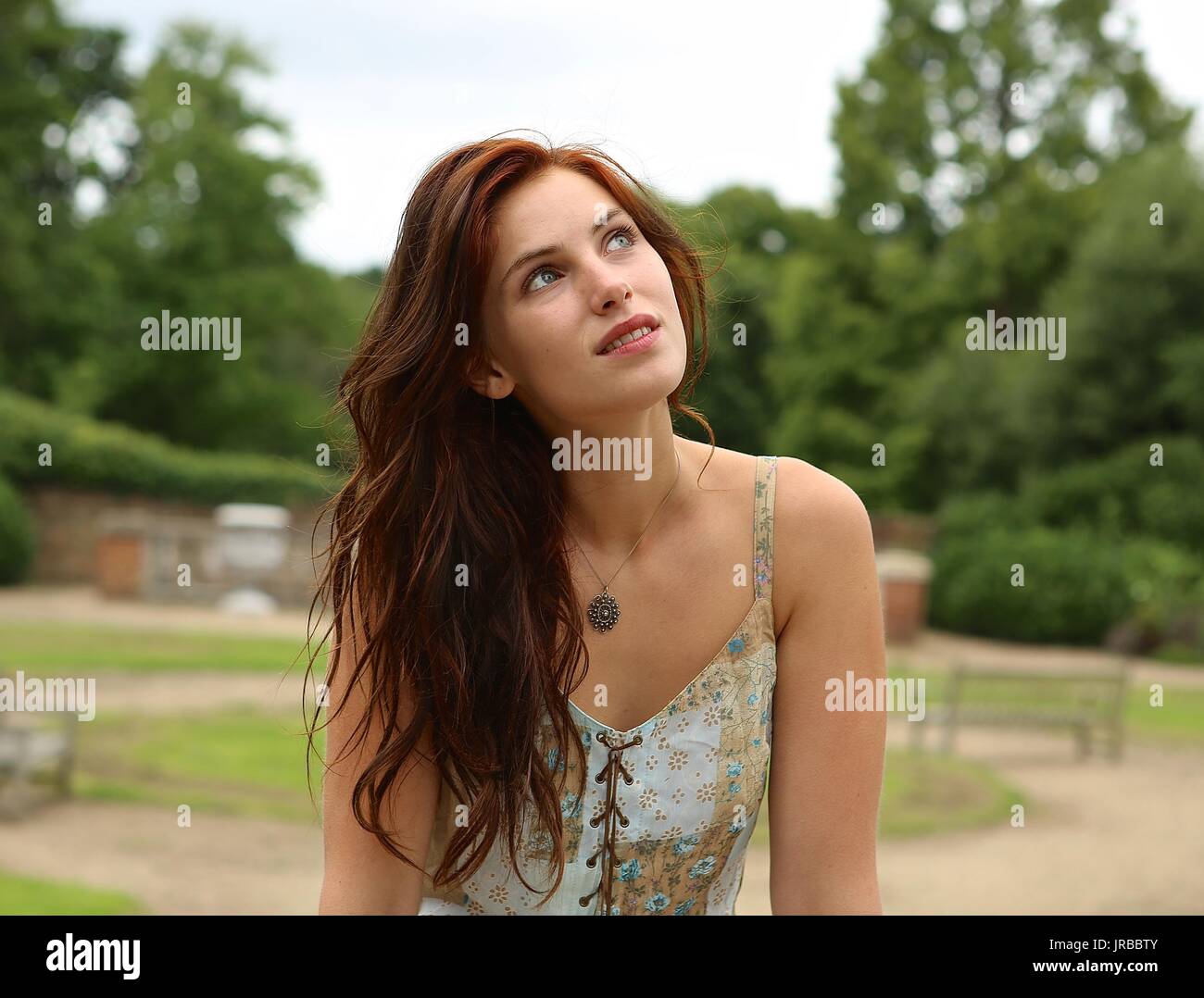 German model in Cannizaro park Wimbledon London 2017 Stock Photo - Alamy