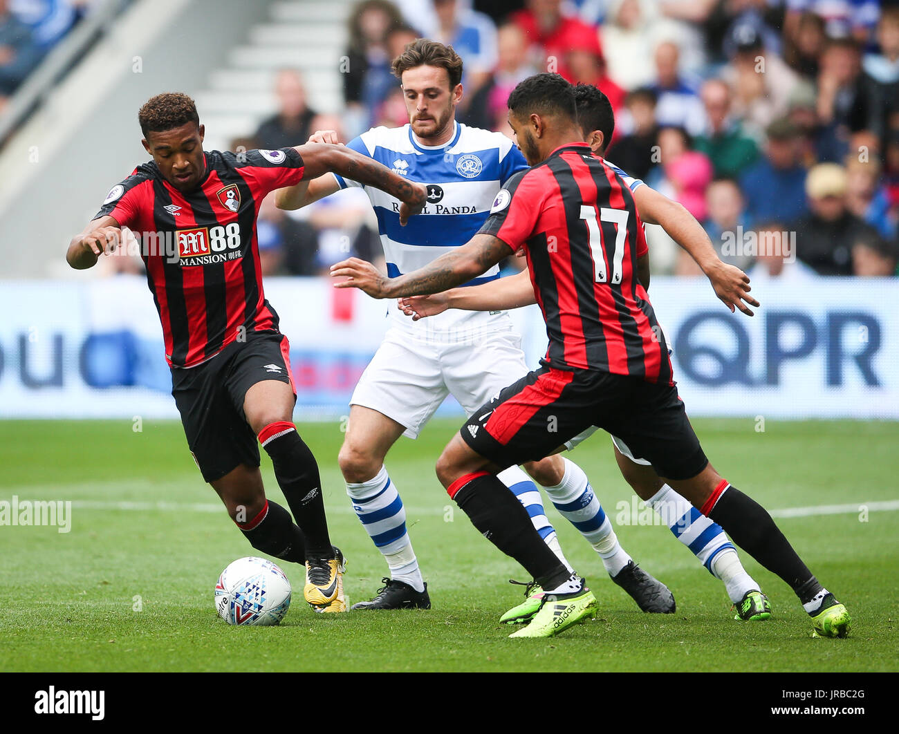 Queens Park Rangers' Nedum Onuoha in action with Bournemouth's Lys ...