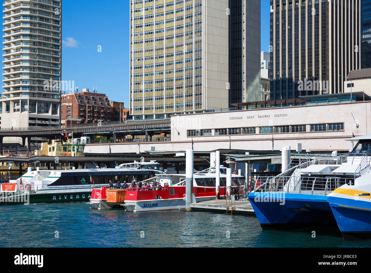 Manly fast ferry and Sydney ferries at Circular Quay, Sydney,Australia ...