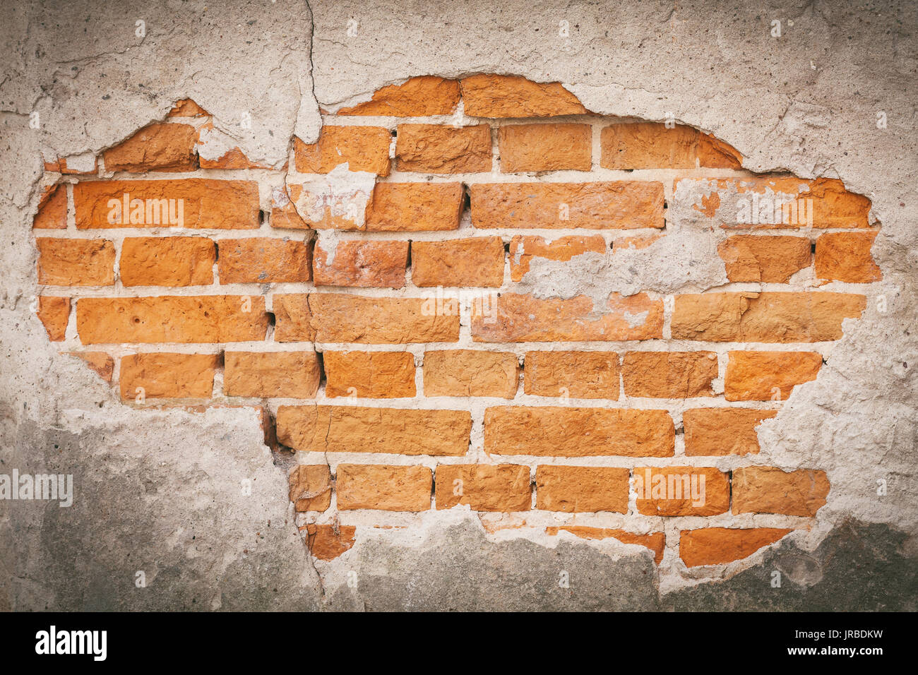 Plastered brick wall background Stock Photo - Alamy
