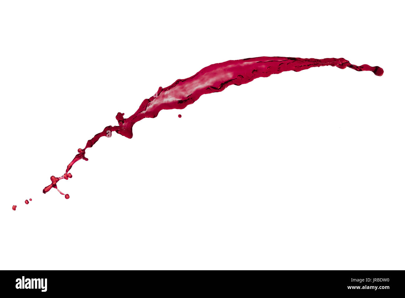 flying beautiful red splash and drops isolated over white background ...