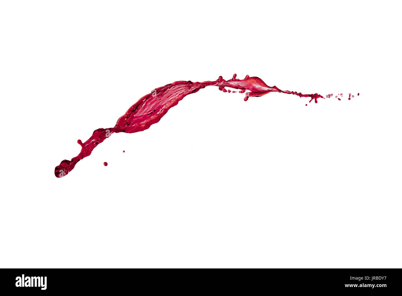 flying beautiful red splash and drops isolated over white background ...