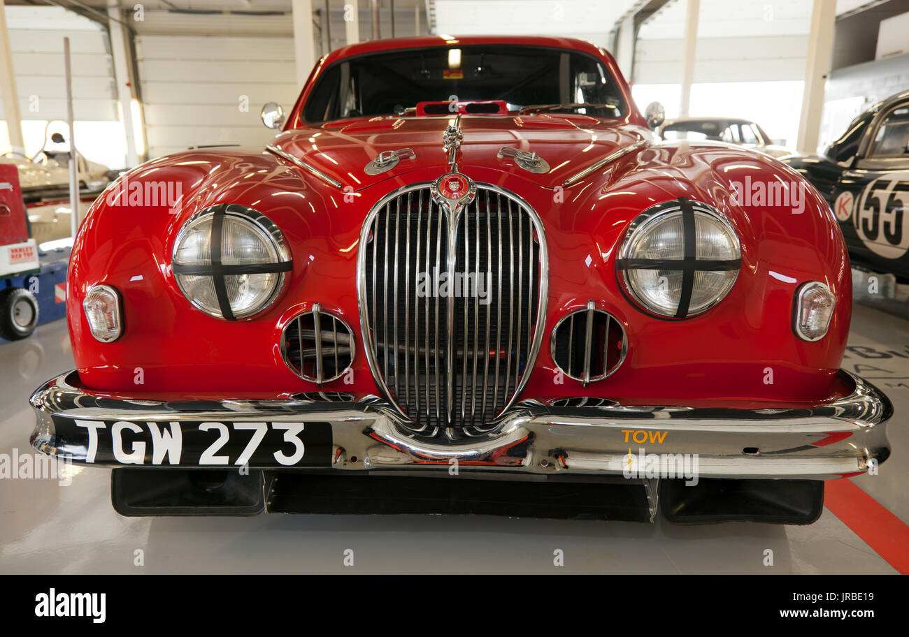 Front view of a 1959, Jaguar Mk1 3.4L racing car in the International ...