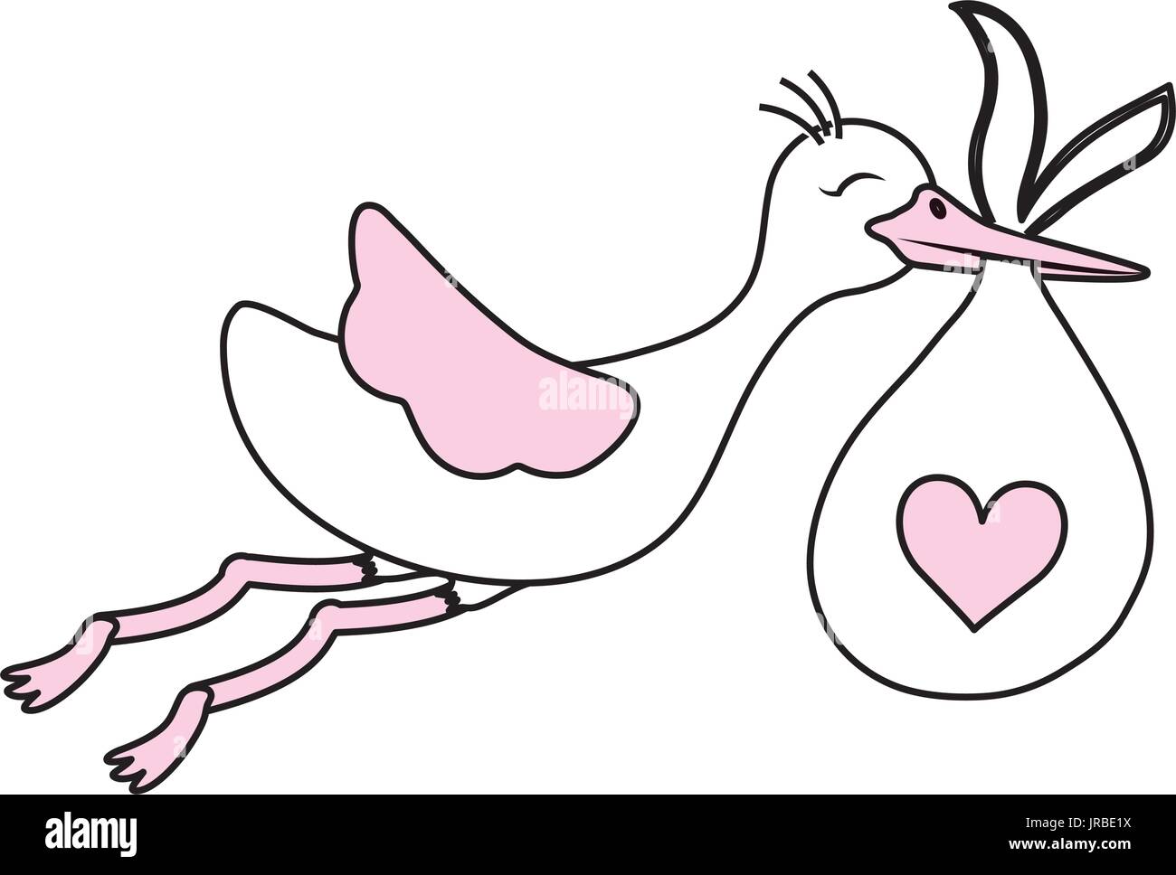 Cute stork cartoon Stock Vector Image & Art - Alamy