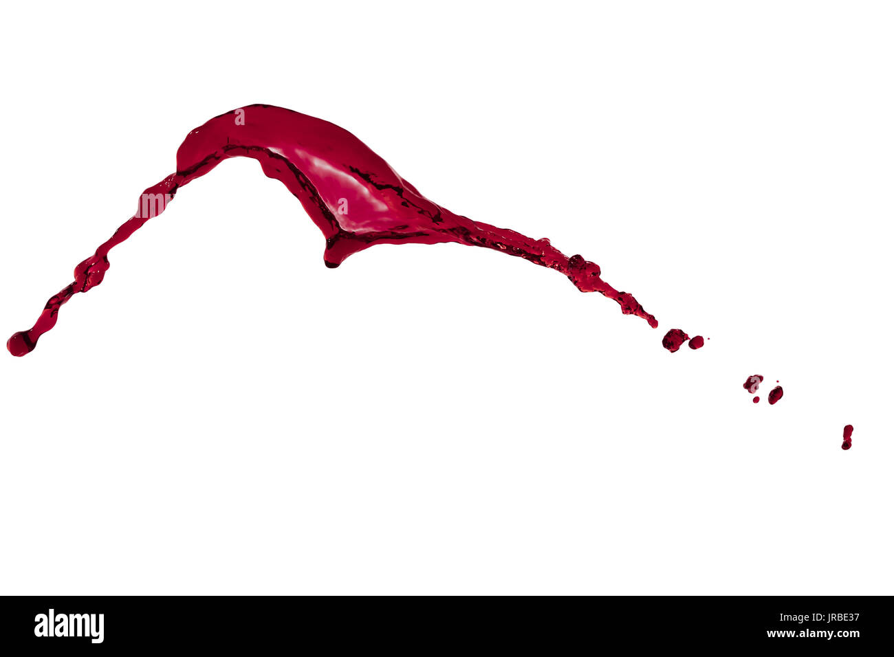 flying beautiful red splash and drops isolated over white background ...