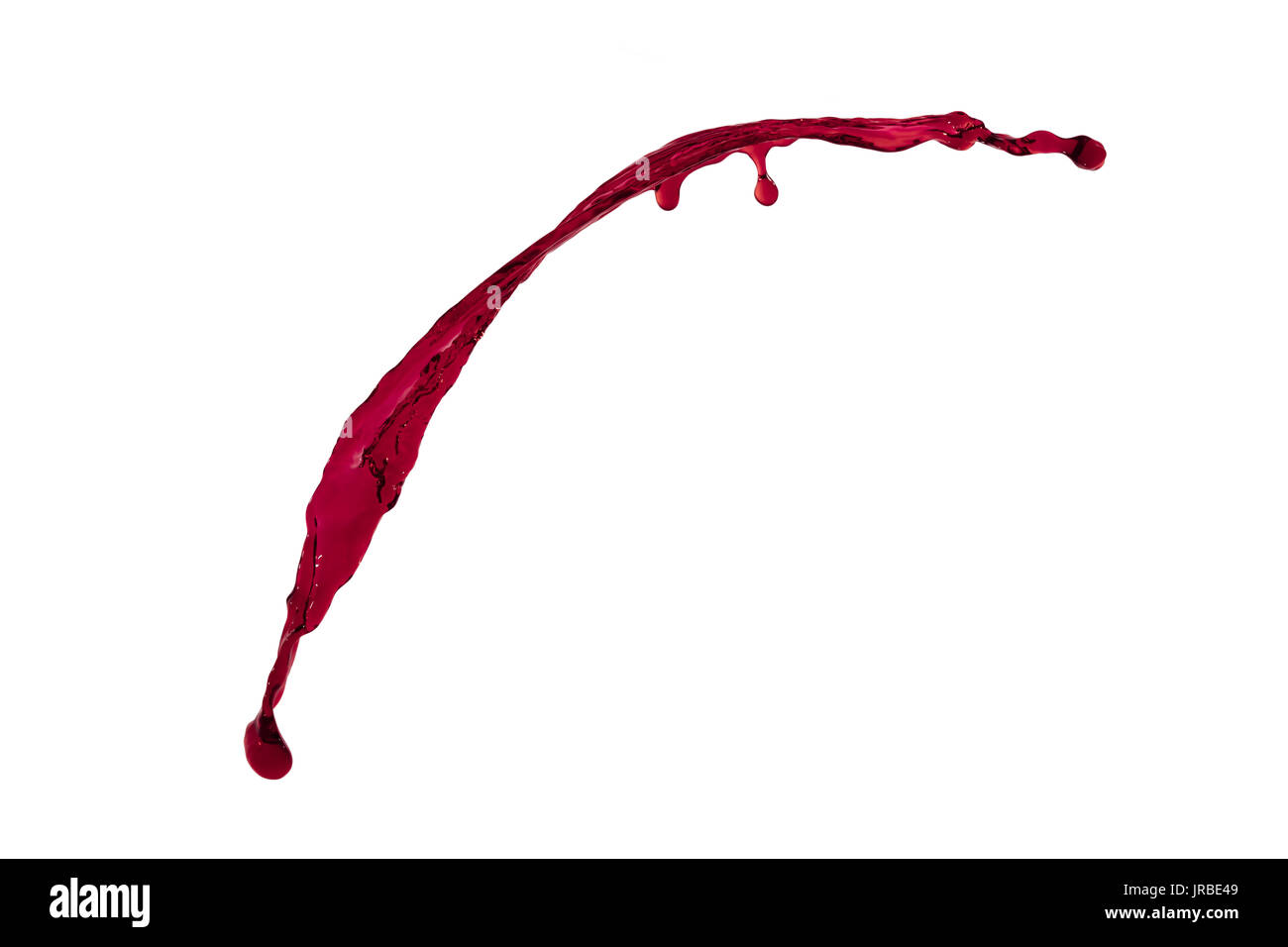 flying beautiful red splash and drops isolated over white background ...