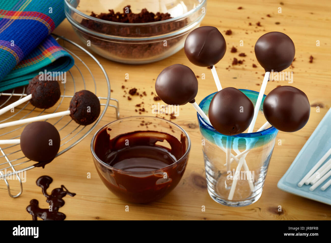 Chocolate cake pops Stock Photo - Alamy
