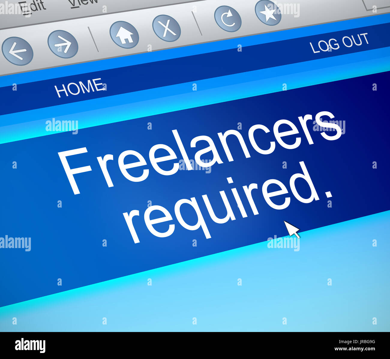 Illustration depicting a computer screen capture with a freelance ...