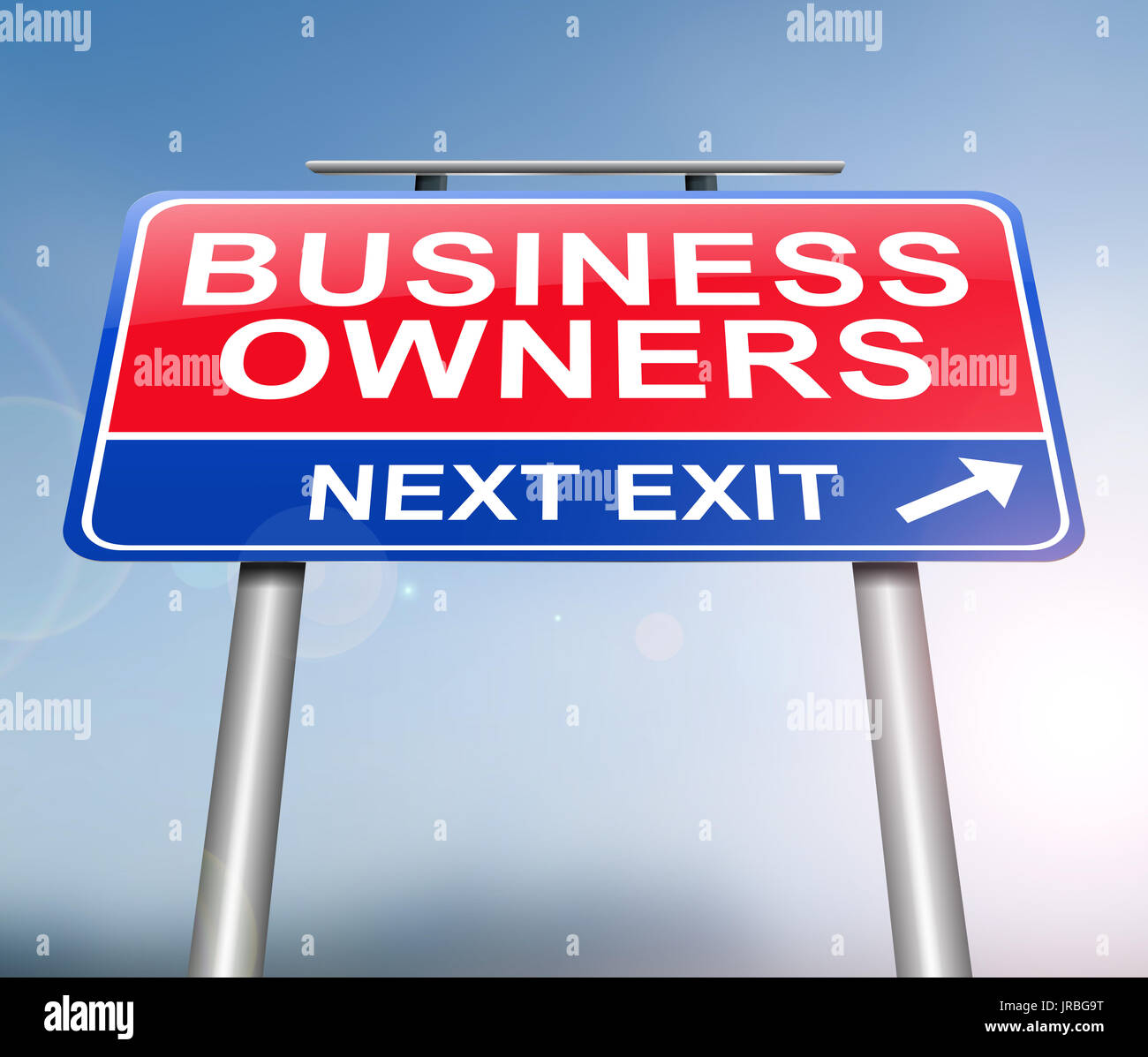 3d Illustration depicting a sign with a business owner concept Stock ...