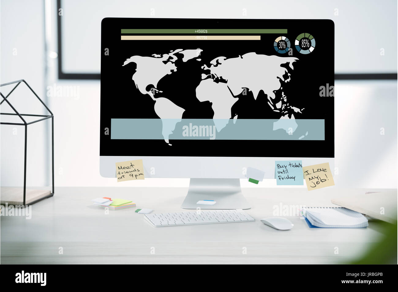 Computer monitor with business concept Stock Photo - Alamy