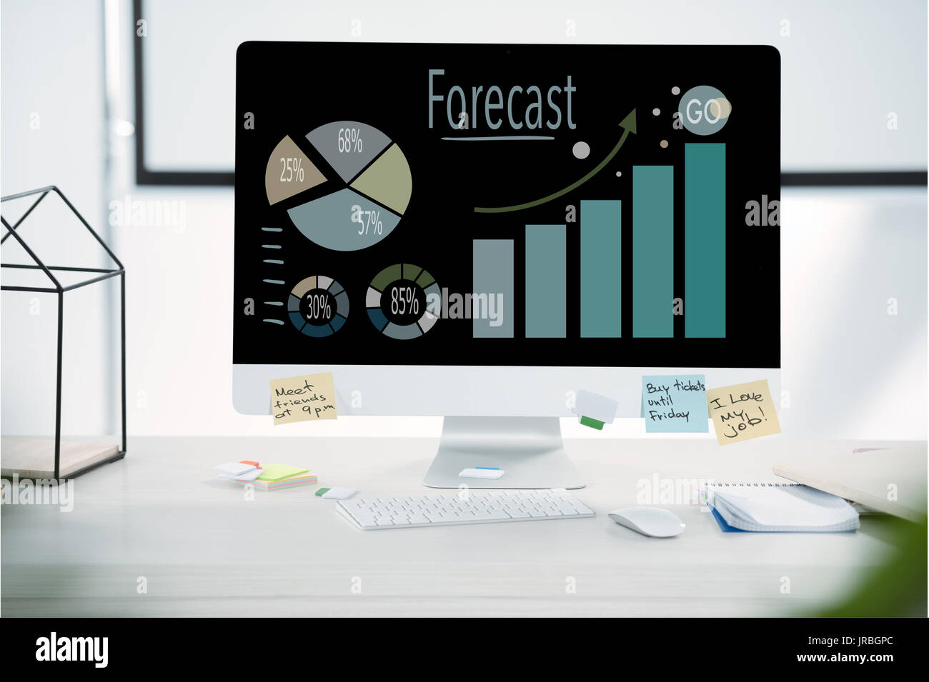 Computer monitor with business concept Stock Photo - Alamy