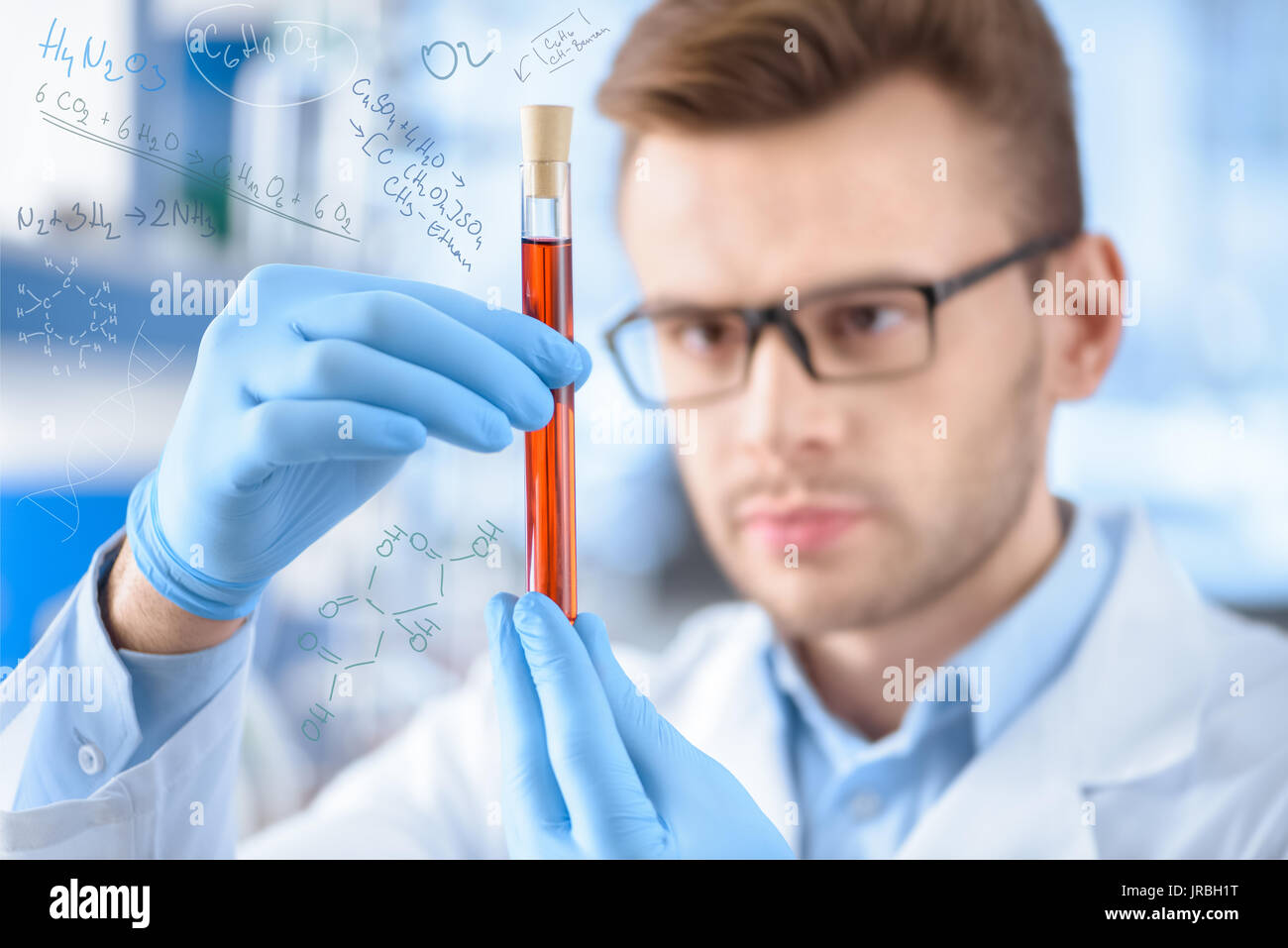 Hands young man testing hi-res stock photography and images - Alamy