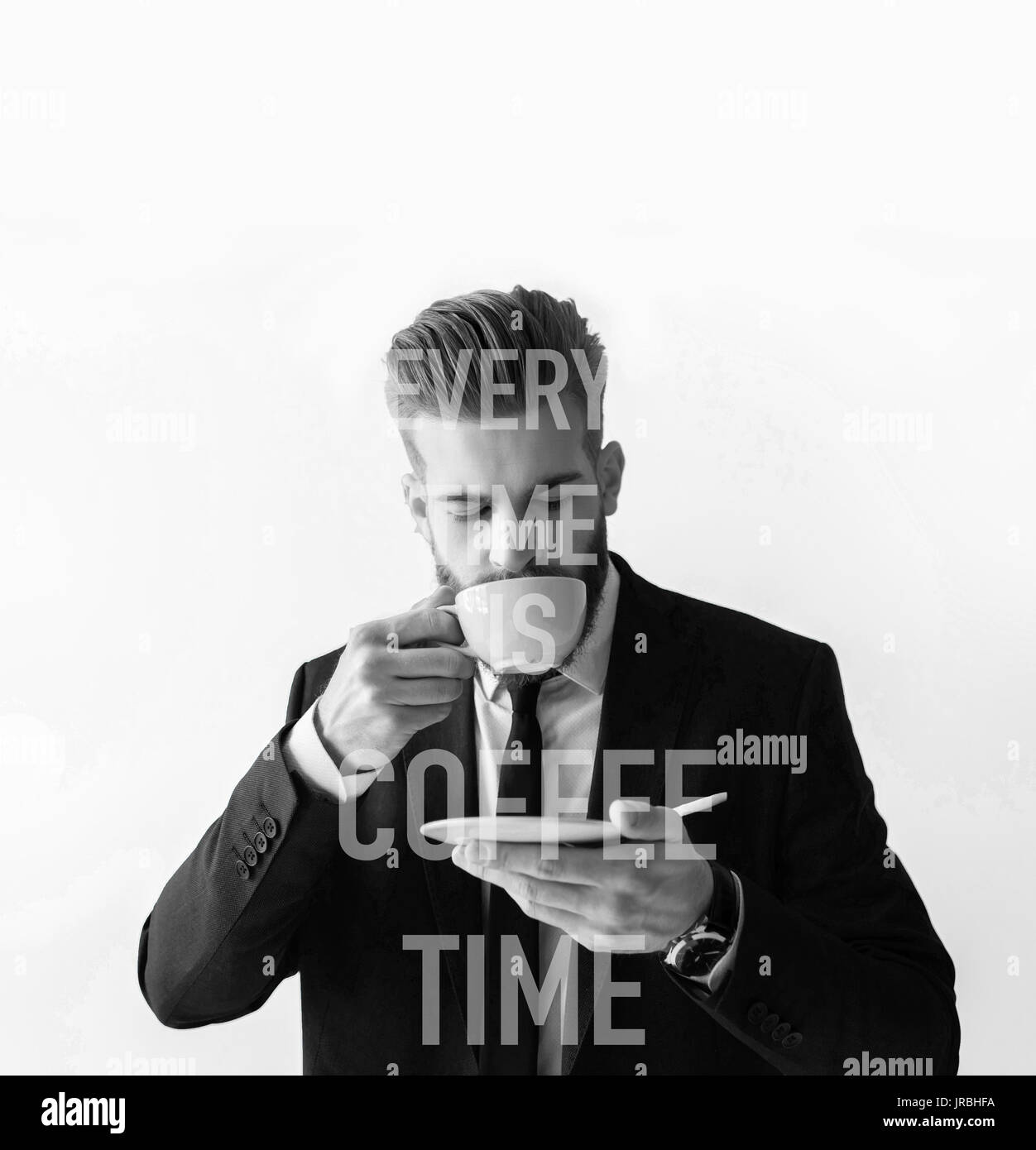 Pensive young man in stylish Black and White Stock Photos & Images - Alamy