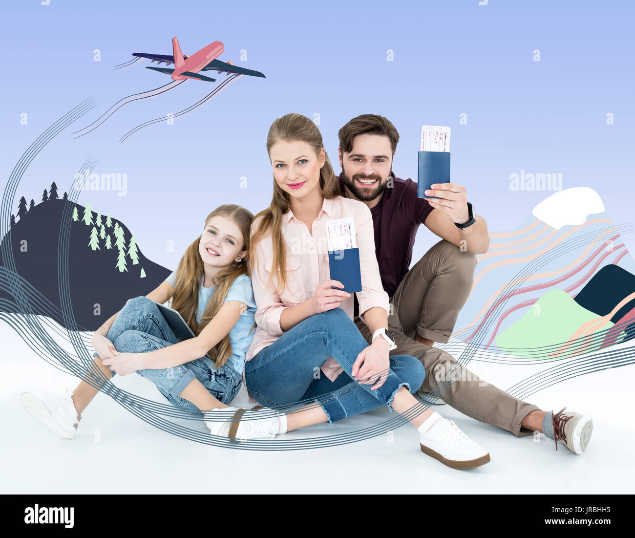 family ready for vacation Stock Photo - Alamy