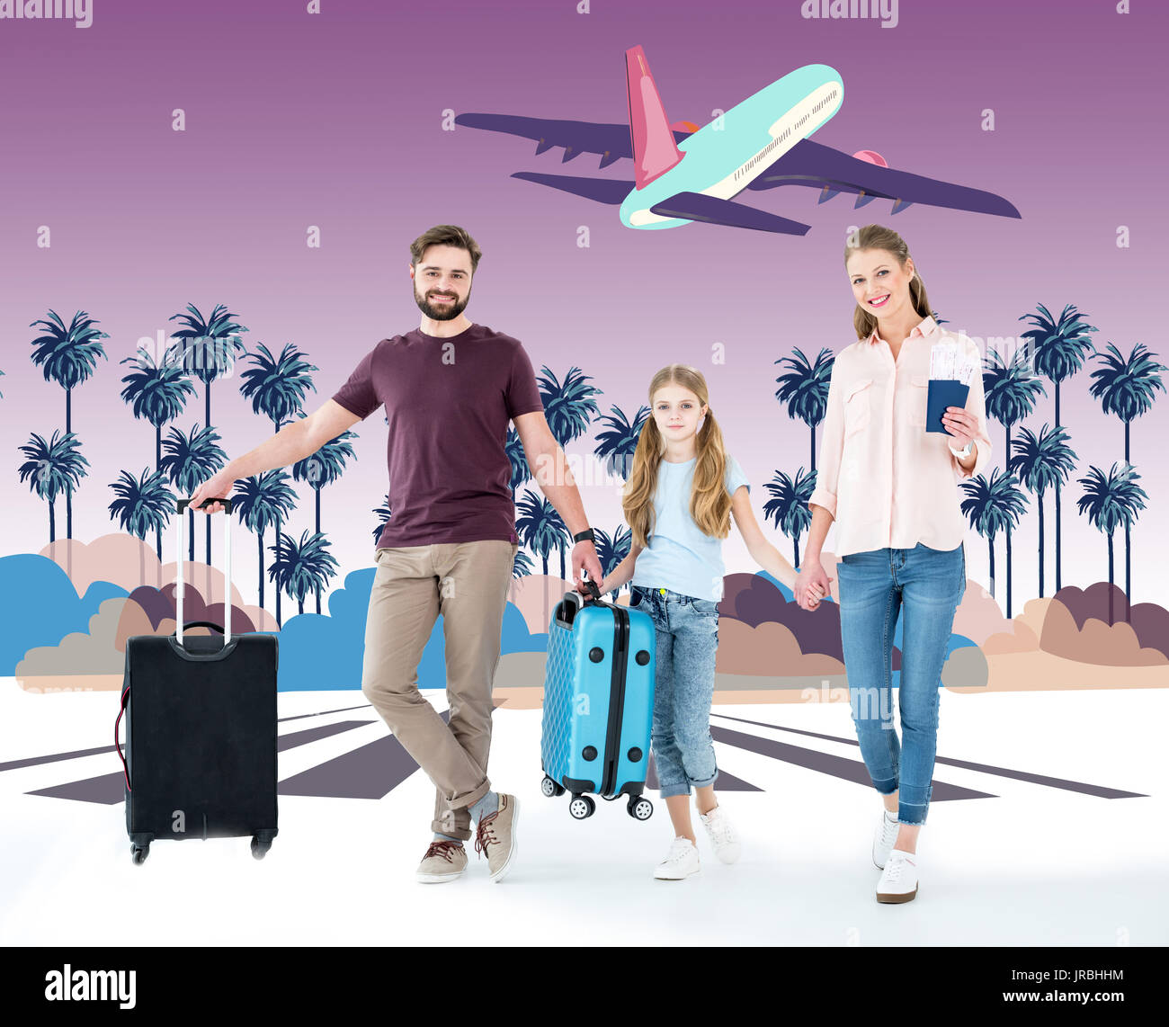 Happy family on vacation Stock Photo - Alamy