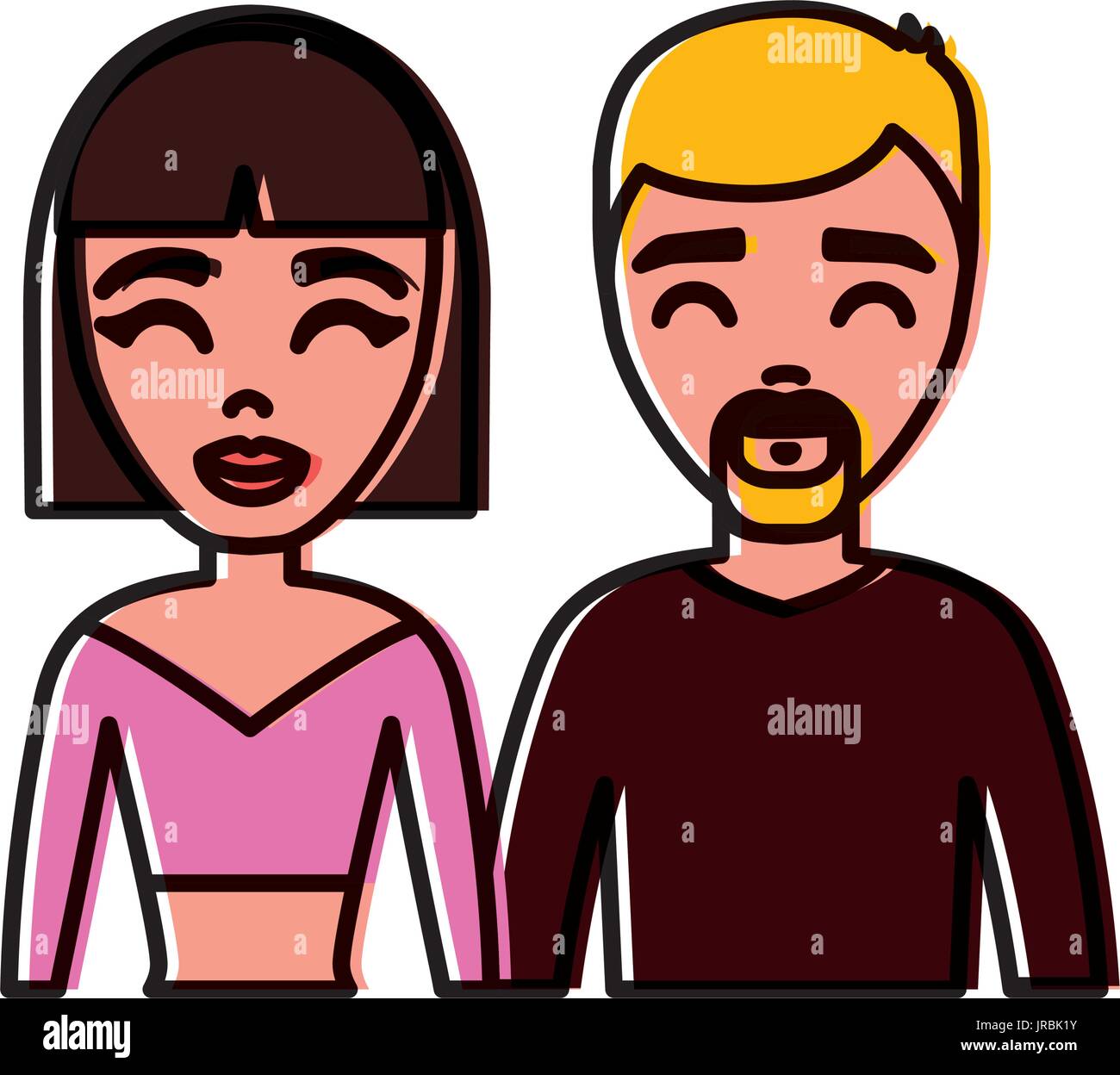 cartoon couple smiling icon Stock Vector Image & Art - Alamy