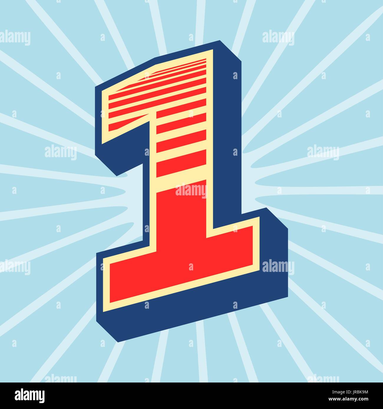 Number one vector illustration retro style Stock Vector Image & Art - Alamy