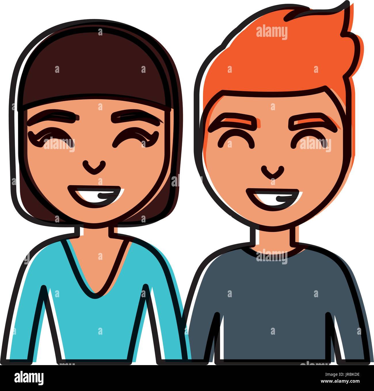 cartoon couple smiling icon Stock Vector Image & Art - Alamy