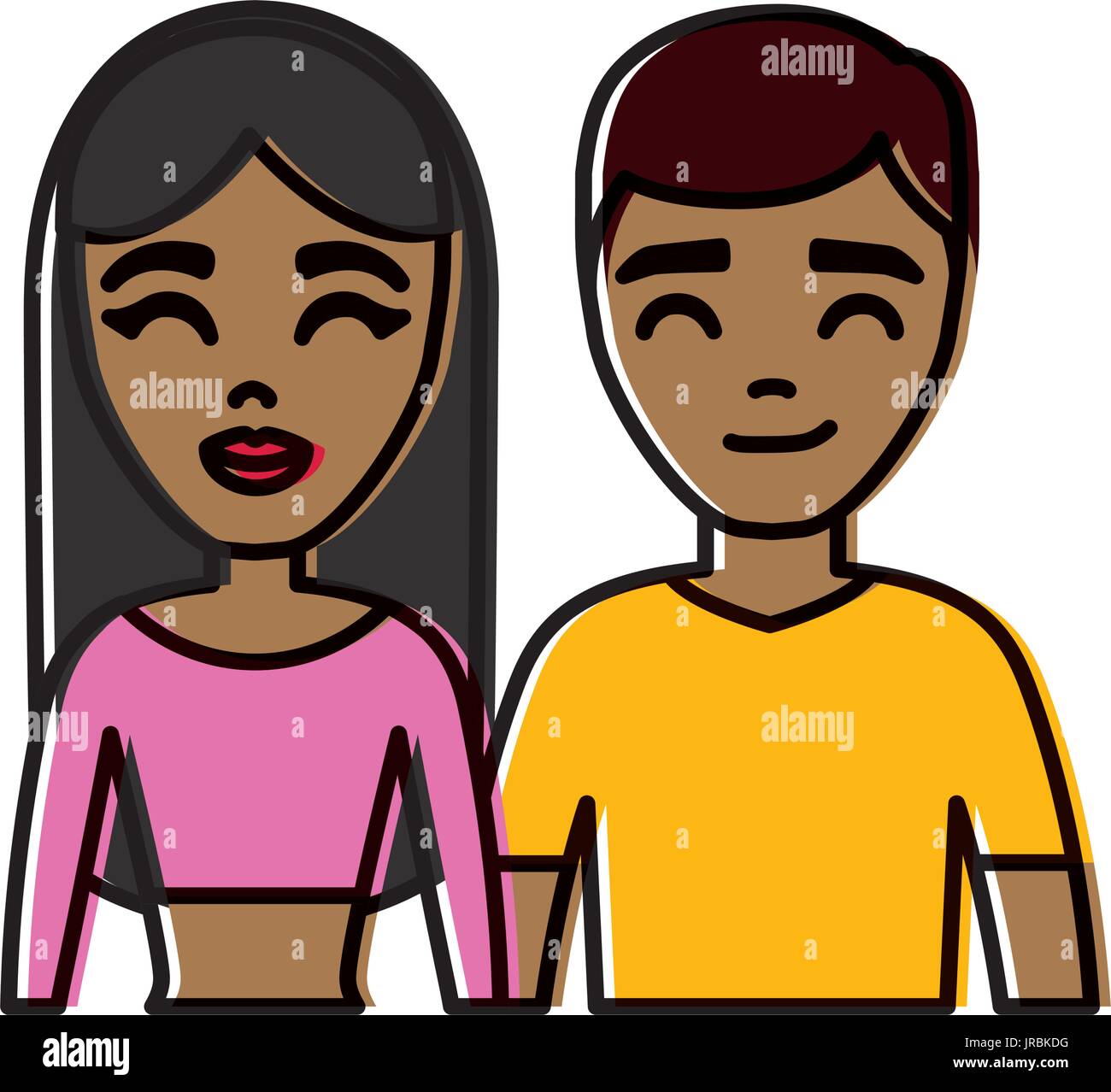 cartoon couple smiling icon Stock Vector Image & Art - Alamy