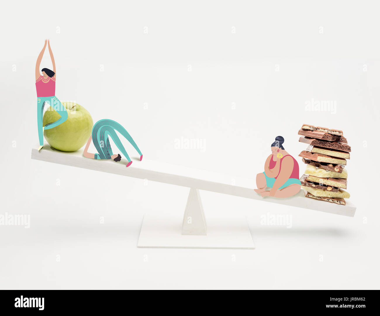 Healthy lifestyle concept. Healthy and unhealthy food and lifestyle ...