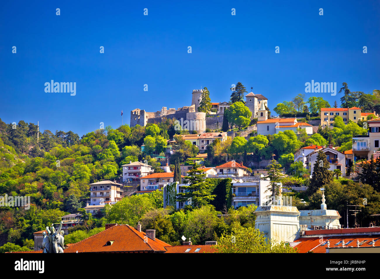 City of Rijeka Trsat sanctuary view, Kvarner bay, Croatia Stock Photo ...