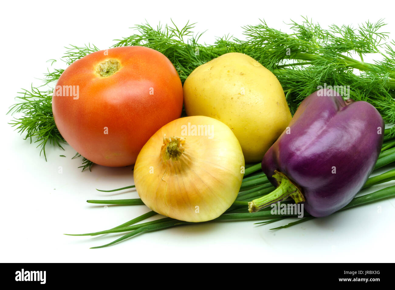 Assortment of fresh raw vegetables isolated on white background ...