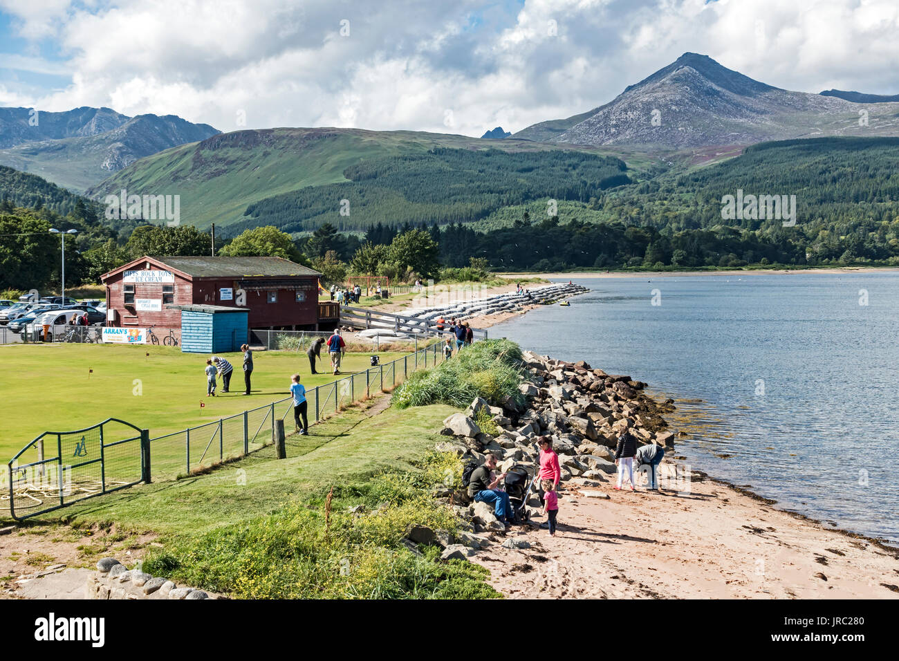 Mini golg and beach at the sea front Brodick Arran Argyll & Bute ...