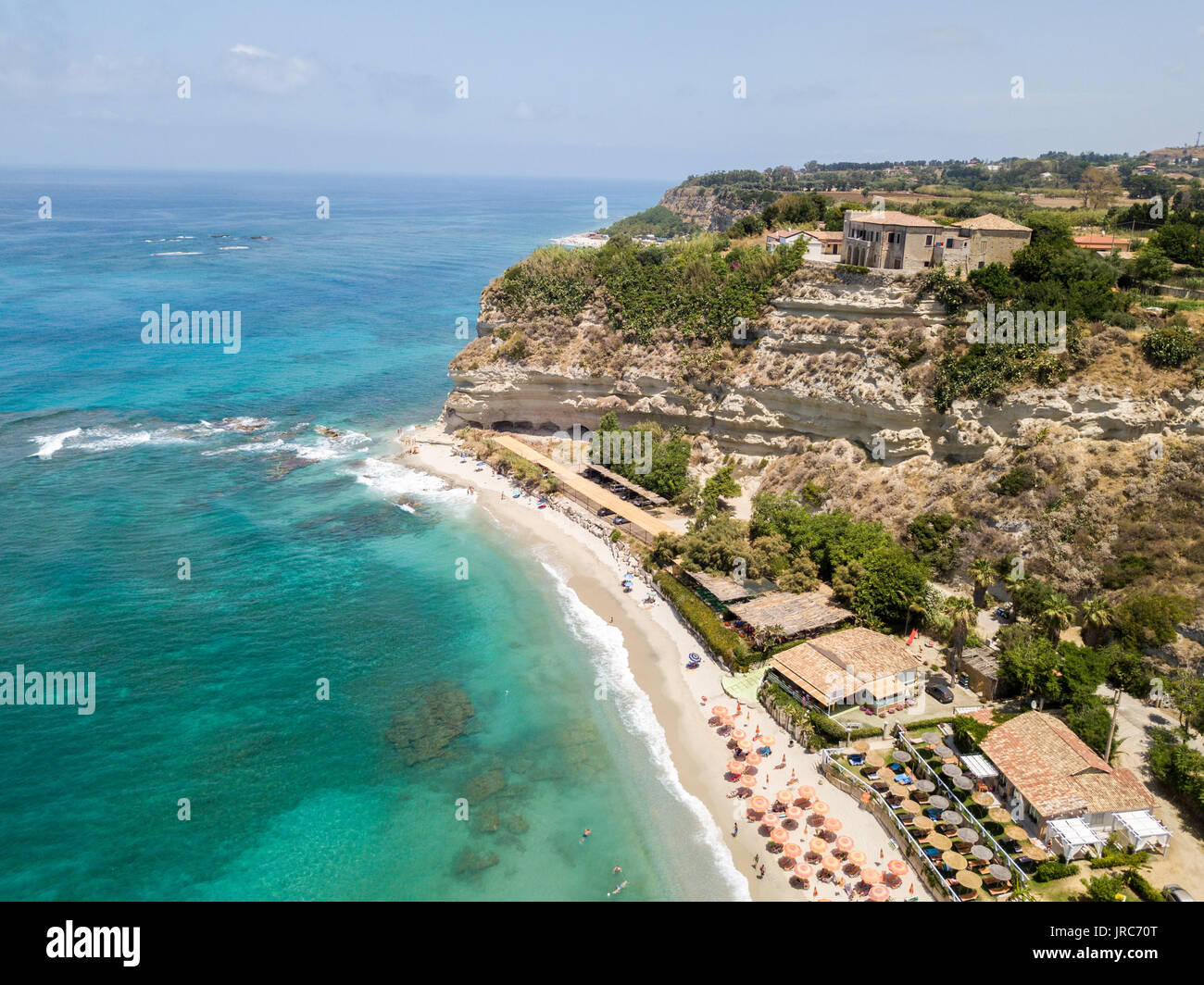 Promontory, coast, cliff, cliff overlooking the sea, Ricadi, Cape ...