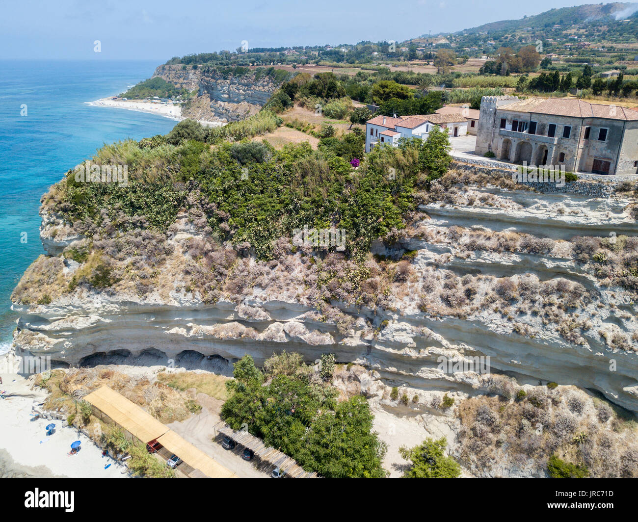 Promontory, coast, cliff, cliff overlooking the sea, Ricadi, Cape ...