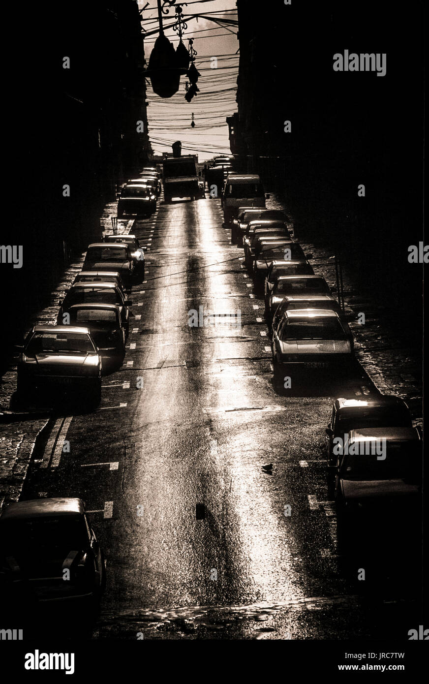 Cars in a street Stock Photo - Alamy
