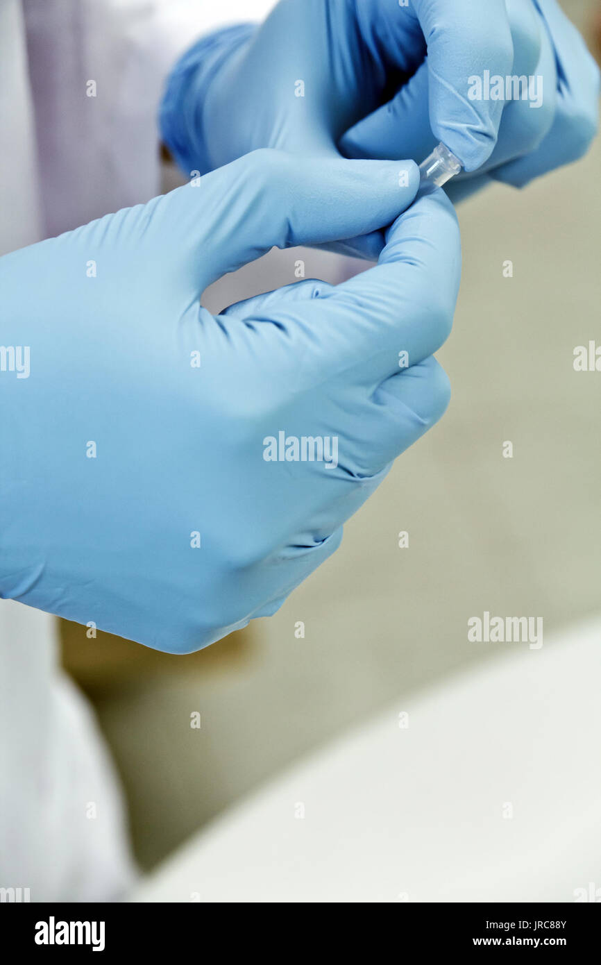 Scientist holding a test tube Stock Photo - Alamy