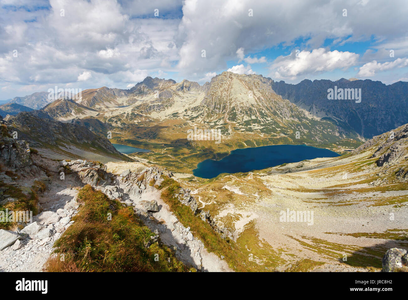 Aerial view of Big Pond "Wielki Staw" in Five Polish Ponds Valley ...