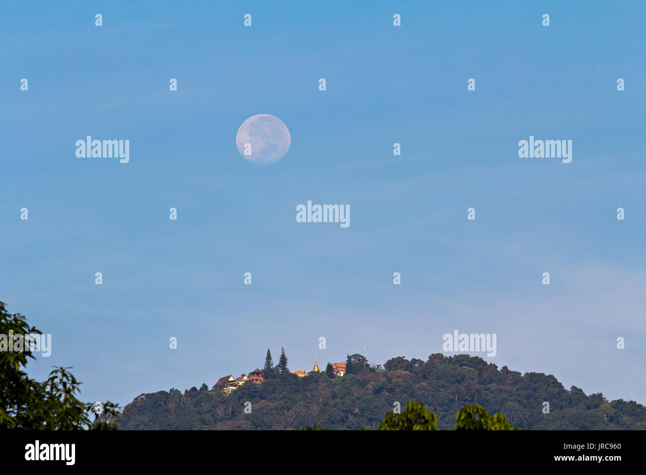 Full moon over temple hi-res stock photography and images - Alamy