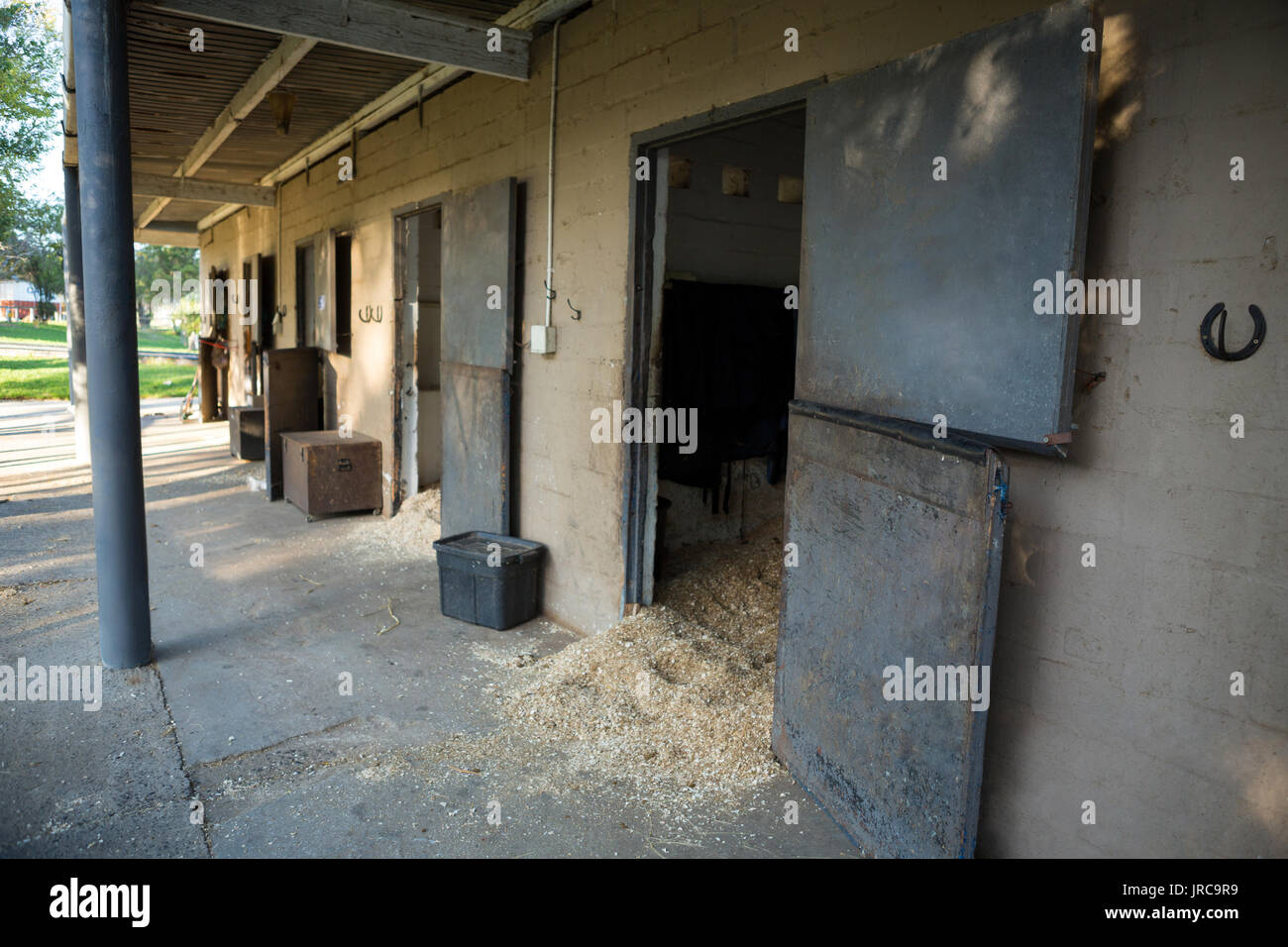 Empty large horse stable Stock Photo - Alamy