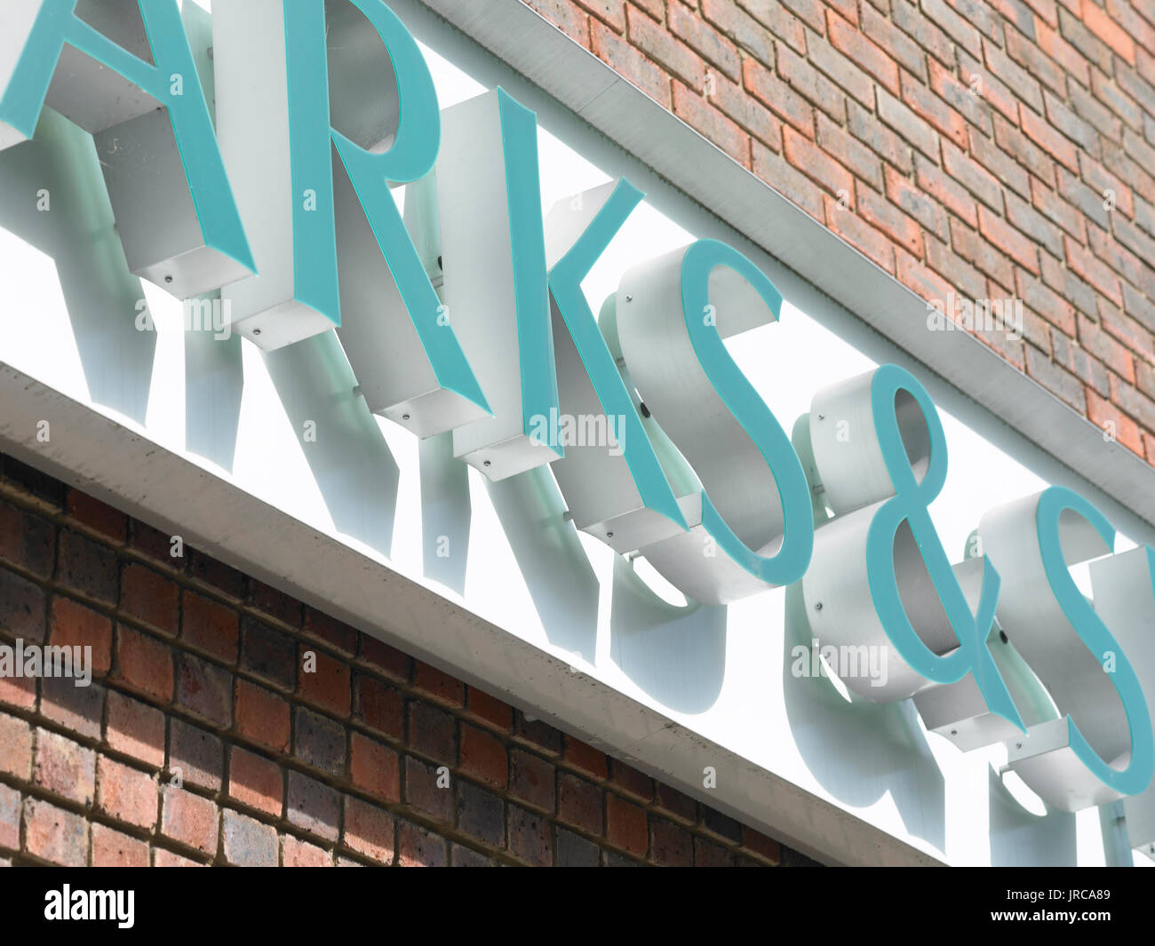 Marks and Spencers shop sign Stock Photo - Alamy
