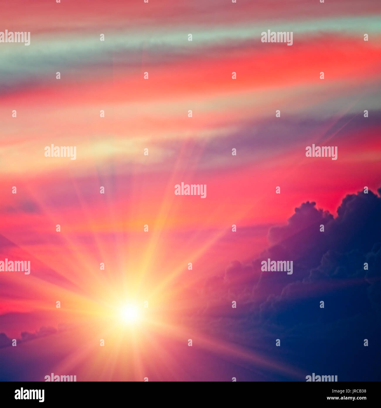 Beautiful bright sunset. Heavenly background Stock Photo - Alamy