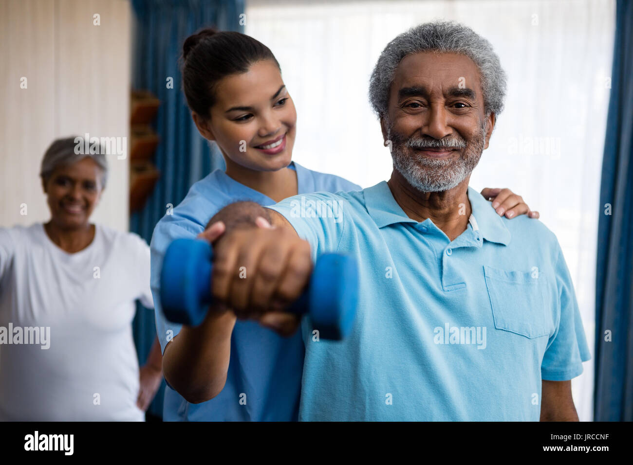 Senior caucasian man guiding hi-res stock photography and images - Alamy