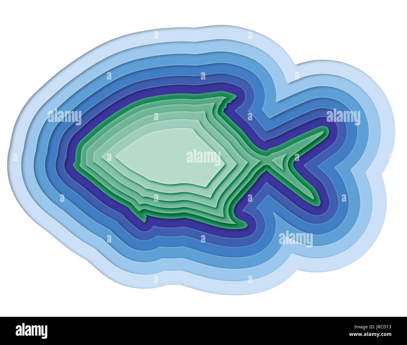 illustration rastr of a layered fish in the sea Stock Photo - Alamy