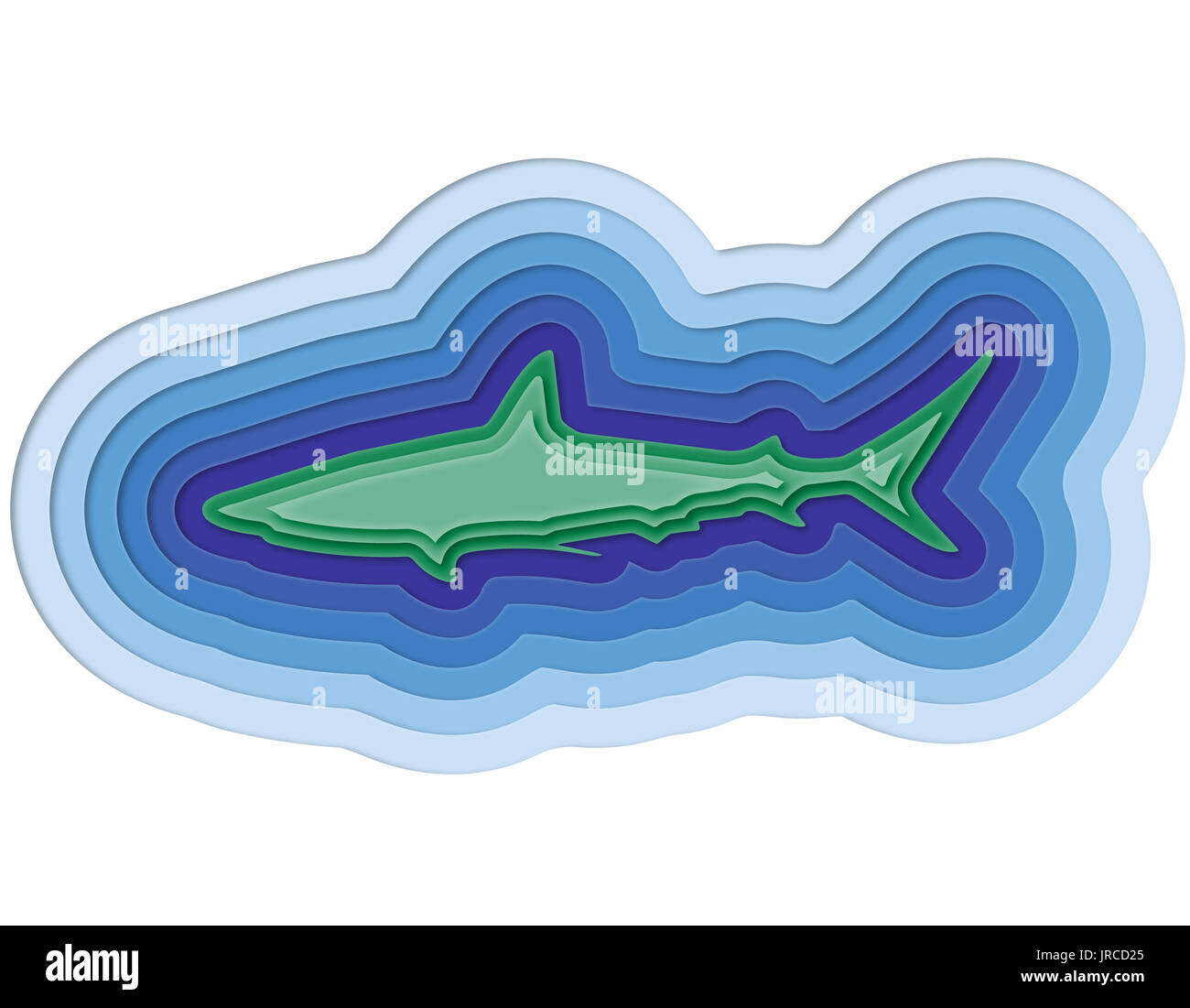 illustration rastr of a layered fish in the sea Stock Photo - Alamy