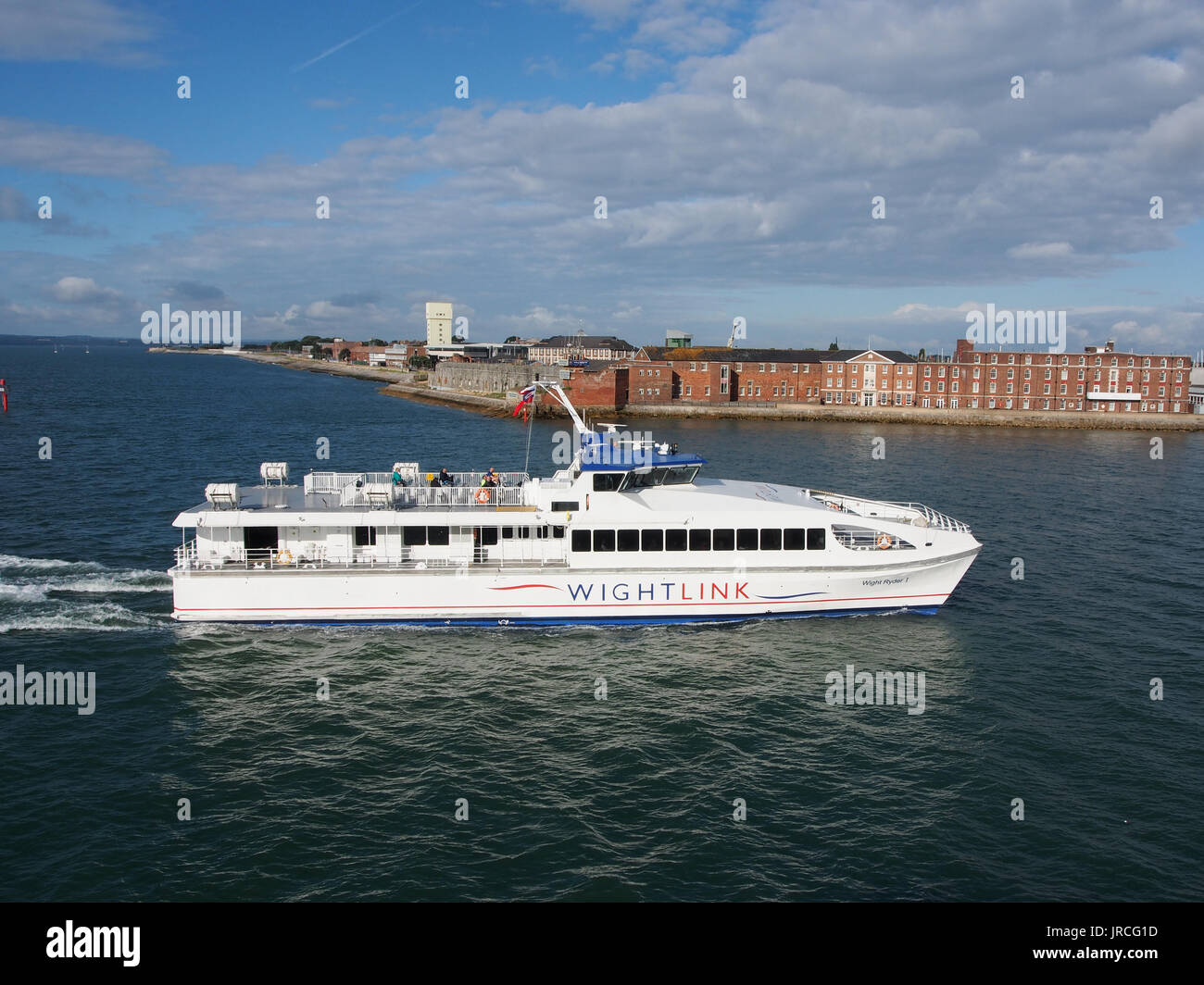 A Wightlink, Isle of Wight to Portsmouth Catamaran entering Portsmouth ...