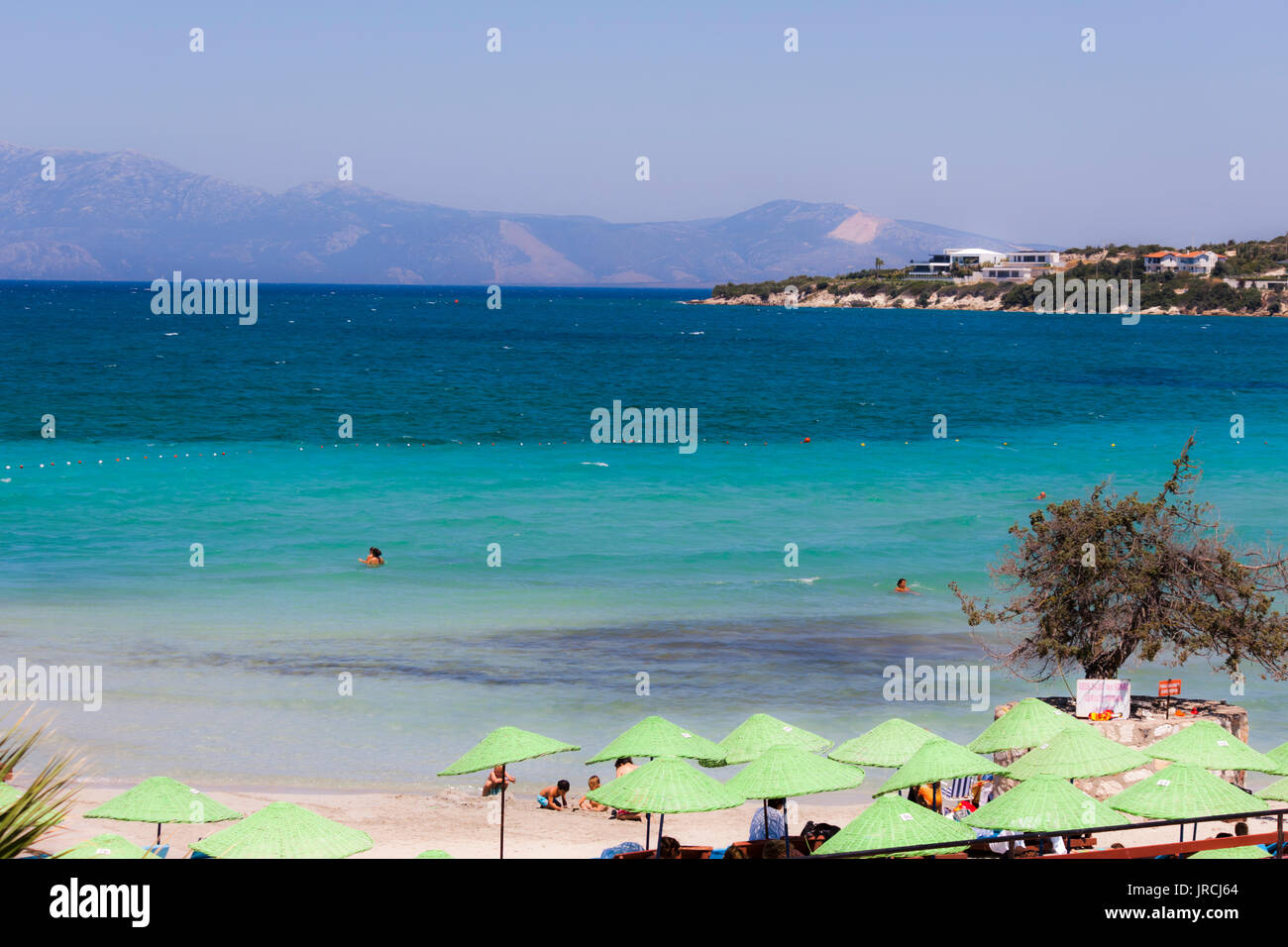 Panorama on a beach of Cesme (Izmir - Turkey Stock Photo - Alamy