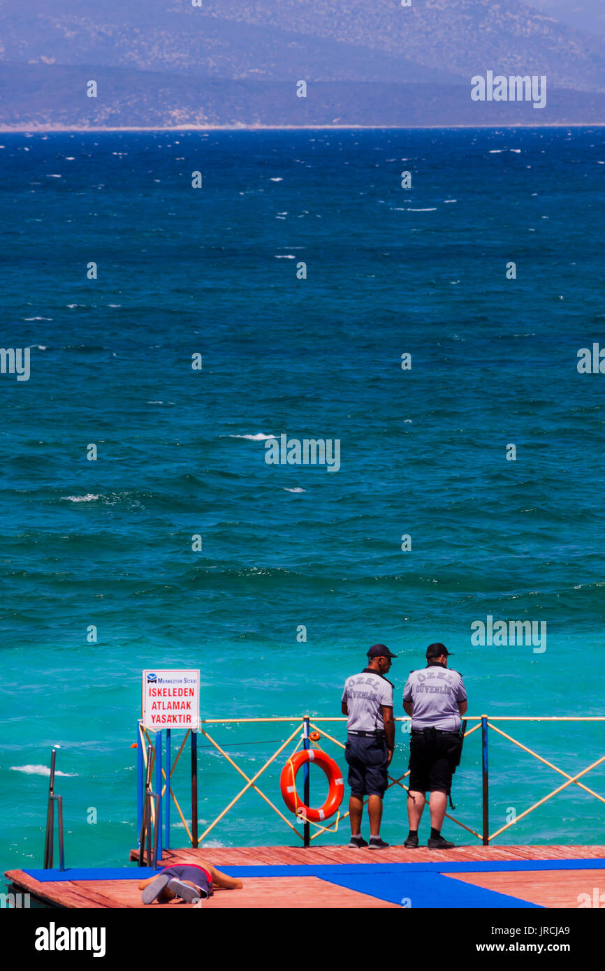Security guards at sea side in Turkey Stock Photo - Alamy