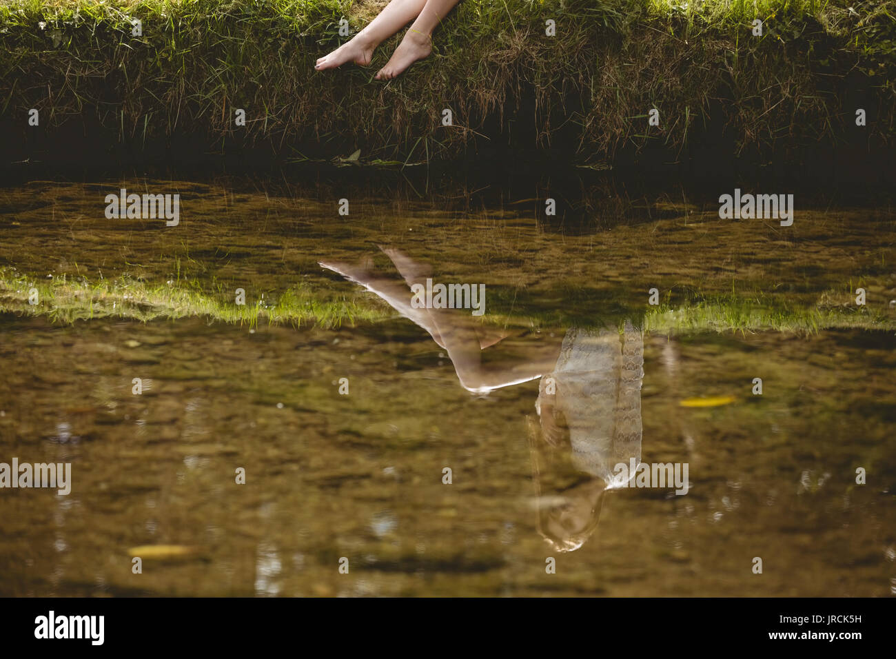 Pond reflection woman hi-res stock photography and images - Alamy