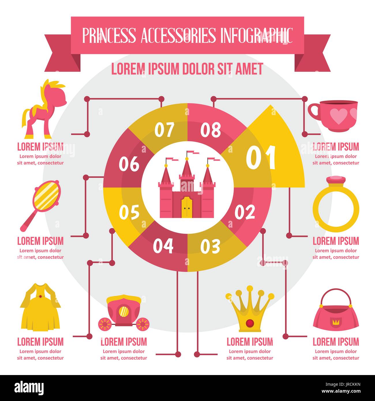 Princess accessories infographic, flat style Stock Vector Image & Art ...