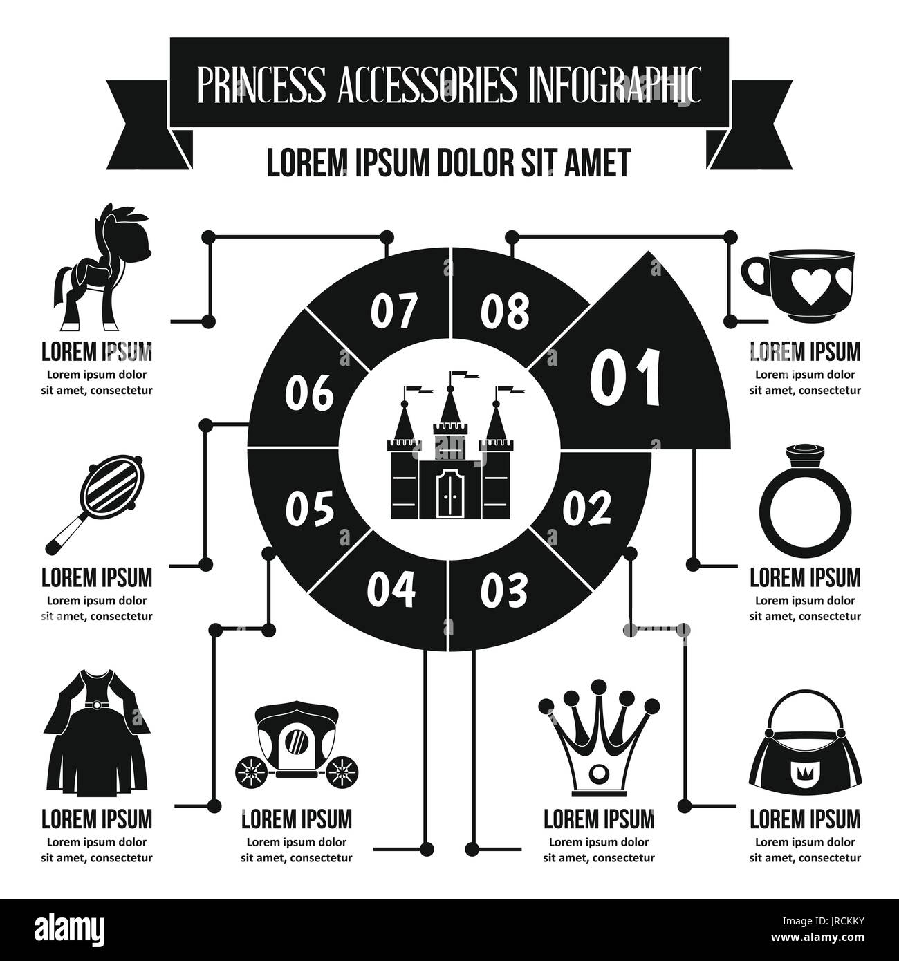 Princess accessories infographic, simple style Stock Vector Image & Art ...