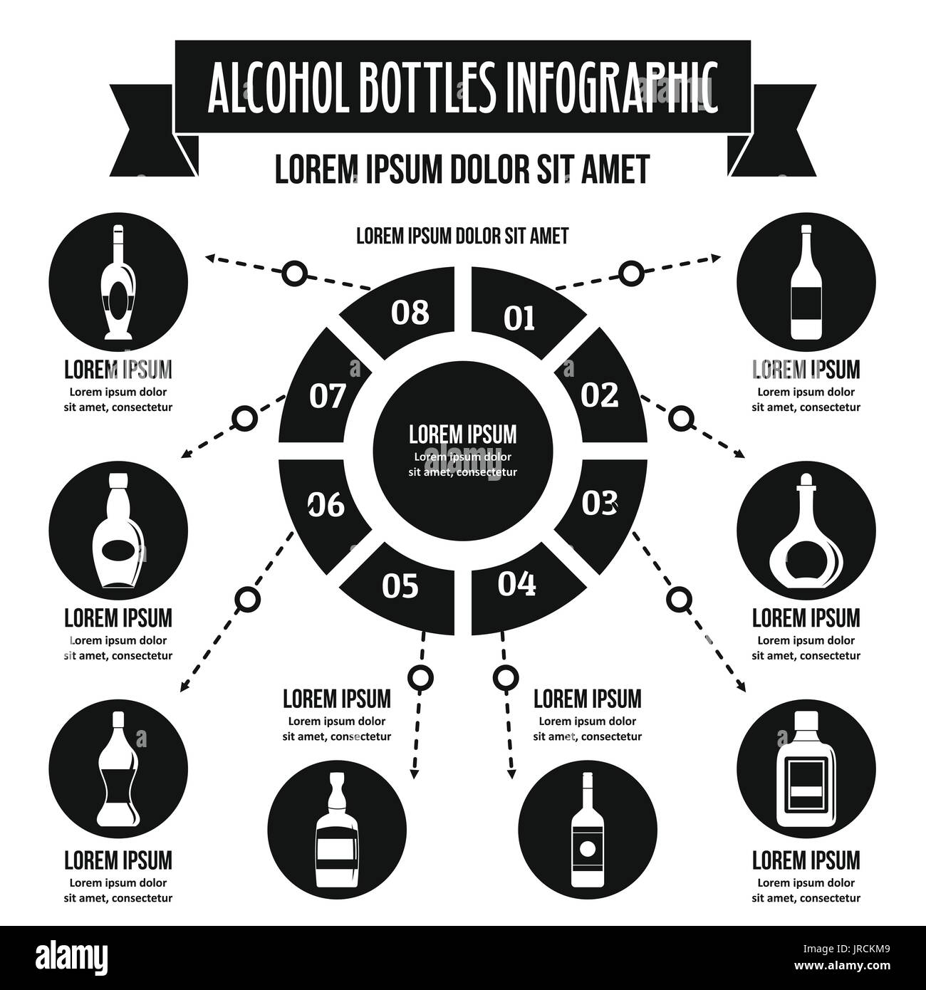 Alcohol bottles infographic concept, simple style Stock Vector Image ...