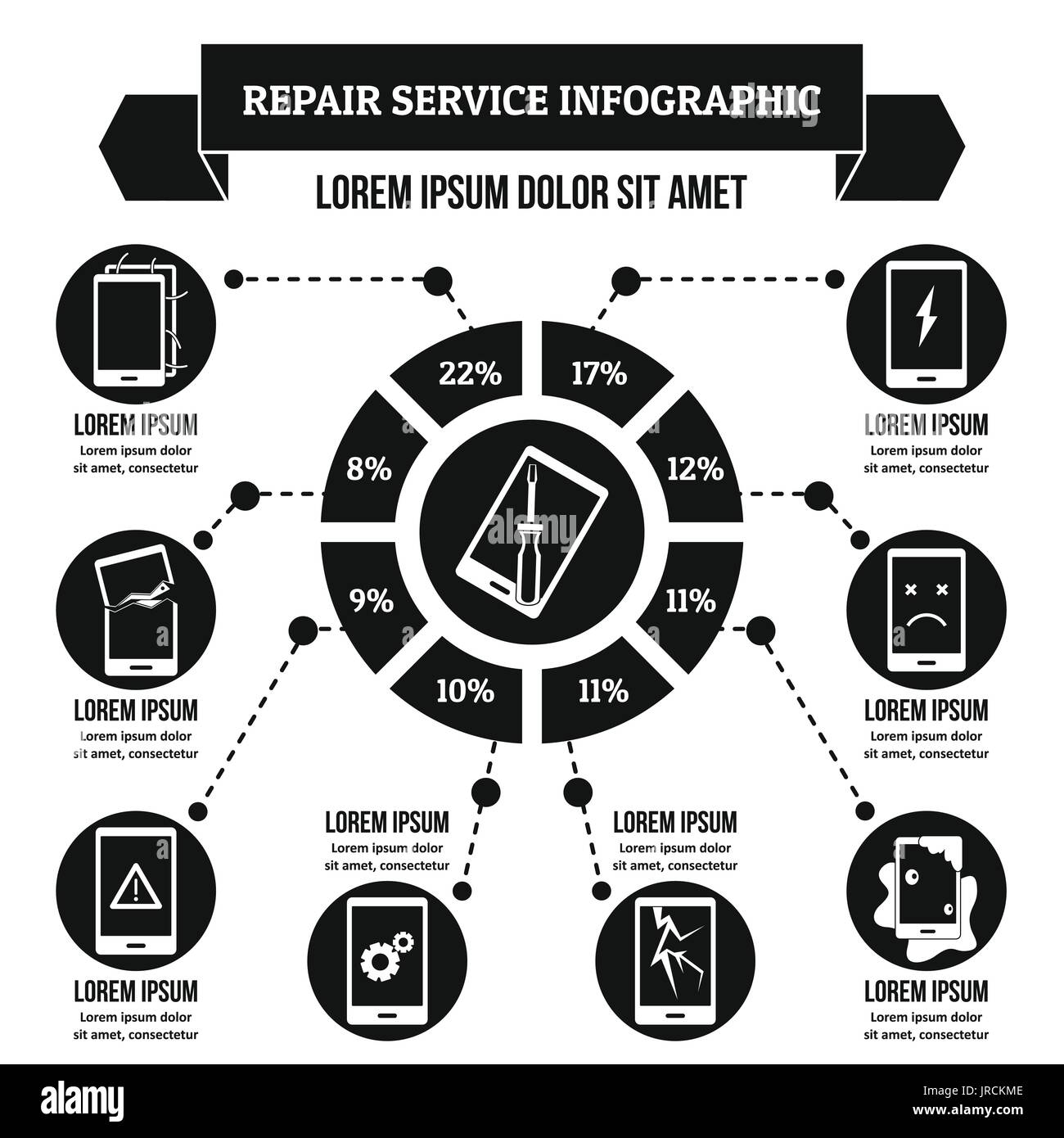 Repair service infographic concept, simple style Stock Vector Image ...